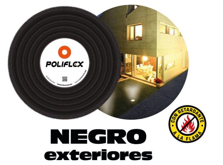 POLIFLEX NEGRO AUTOMOTRIZ RANURADO DE 1/2” ROLLO 50M - POLIFLEX | Electrica Tepic