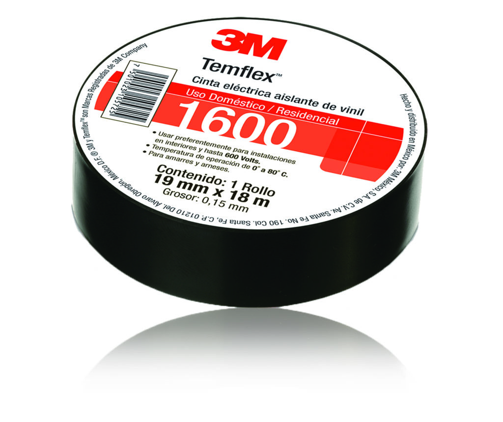 CINTA DE PVC TEMFLEX 1600 - 3M | Electrica Tepic